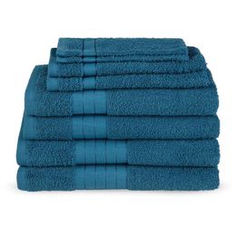 Good Morning Handtuch Set &raquo;Uni&laquo; Baumwolle, Walkfrottee, Bord&uuml;re, 500 GSM, Einfarbig, ohne Aufh&auml;ngung blau Frottee, Obermaterial: 100% Baumwolle 8 Stk.