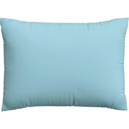 Schlafgut Kissenbezug &raquo;Premium Kissenbezug Woven Satin (1 St)&laquo; Ton-in-Ton Rei&szlig;verschluss, Fadendichte von 300tc, Uni, OEKO Tex blau Mako-Satin, Obermaterial: 