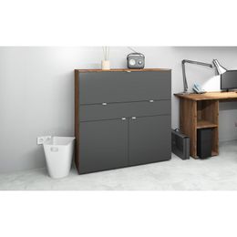 borchardt M&ouml;bel borchardt M&ouml;bel Sekret&auml;r &raquo;Dolly&laquo; platzsparend, Home-Office-Schreibtisch, Breite 110 cm, Made in Germany grau B/H/T: 109cm x 109cm x 33cm, 1 Stk.