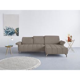 OTTO home Ecksofa &raquo;Fresh L-Form&laquo; Federkern, wahlweise Kopfteilverstellung und motorischer Vorziehsitz braun 100% Polyester B/H/T: 281cm x 79cm x 185cm