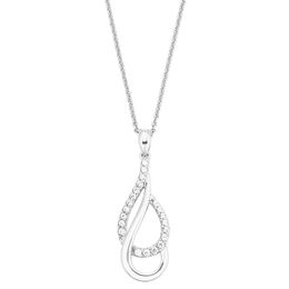 Amor Damen Kette mit Anh&auml;nger &raquo;Tropfen&laquo; mit Zirkonia (synth.) bunt Silber 925 (Sterlingsilber), L: 50