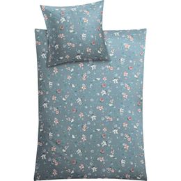 Kleine Wolke Bettw&auml;sche &raquo;Florina&laquo; 2 Stk. mit floralem Dessin blau Mako-Satin, Obermaterial: 100% Baumwolle B/L: 155cm x 220cm, 1 Stk., 1 Stk., Mako-Satin, B/L: 