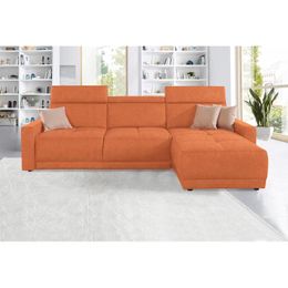 DOMO collection Ecksofa &raquo;Ava mit moderner Sitzheftung & toller Doppelnaht, komfortabel, L-Form&laquo; mit Recamiere, inkl. Federkern, wahlweise mit 