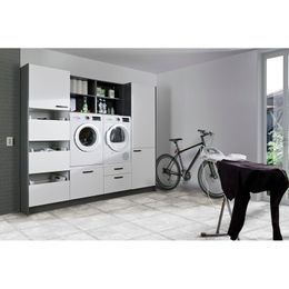 Express K&uuml;chen Schrank-Set &raquo;Arta&laquo; Komplett-Set, ohne Ger&auml;te, vormontiert, mit Soft-Close-Funktion, Stellbreite 245 cm, 9 Stk. tlg. grau Holzwerkstoff B/H/T: 240cmcm 