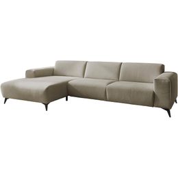 Die PlanBar Ecksofa &raquo;MP-IN24031&laquo; SoftSitz-Kaltschaumpolsterung, wahlweise mit motorischer Vorziehbank beige 100% Polyester B/H/T: 298cm x 75cm x 174cm