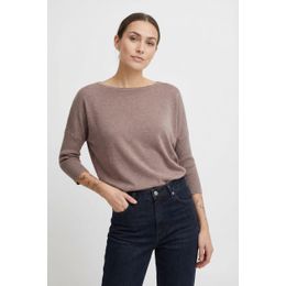 Saint Tropez Damen Rundhalspullover "A2561, MilaSZ R-Neck", braun, Gr. XL, meliert, Strick, Obermaterial: 80% Viskose, 20% Polyacryl, Pullover,