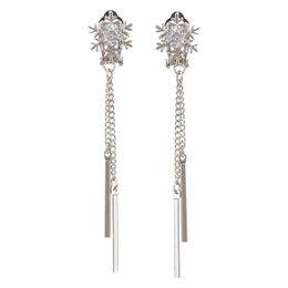Firetti Damen Paar Ohrclips &raquo;mit kleiner Schneeflocke&laquo; mit Glasstein silber Materialmix