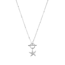 Tom Tailor Damen Tom Tailor Kette mit Anh&auml;nger &raquo;Seestern-Motiv&laquo; mit Zirkonia (synth.) silber Silber 925 (Sterlingsilber), L: 45 B: 1,3mm