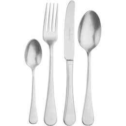 Besteck-Set &raquo;Rossini&laquo; Vintage-Look, Stone washed, inkl. Klappetui silber Edelstahl 18/10 24 Stk.