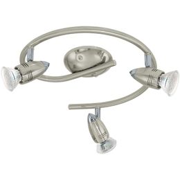 Eglo Deckenleuchte &raquo;Magnum-LED Deckenlampe, Deckenstrahler, Wohnzimmerlampe, Metall, GU10&laquo; GU10 1 Stk. Warmwei&szlig; Spot - L25,5 x H29,5 cm - nickel-matt,