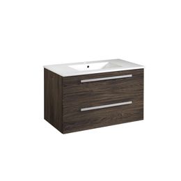 Welltime Waschtisch &raquo;Serena, Waschbeckenunterschrank inkl. Waschbecken, Badm&ouml;bel&laquo; Breite 81,5 cm, Soft-Close-Funktion, FSC braun B/H/T: 81,5cm x 50cm 