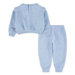 LEVI'S KIDS M&auml;dchen Sweatshirt "LVG RUFFLED CREW W JOGGER"levi's skyway heather, Gr. 18M, meliert, Sweatware, Obermaterial: 60% Baumwolle, 40%