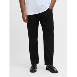 Jack & Jones PlusSize Herren Slim-fit-Jeans "GLENN ORIGINAL", schwarz, Gr. 44, JACK & JONES PLUSSIZE, Abriebeffekte, Denim/Jeans, Obermaterial: 70% Baumwolle, 28%