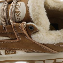 Buffalo Damen Plateausneaker "REV", Gr. 40cognac, creme, Nubuklederimitat, Schuhe, Chunky-Sneaker, Freizeitsneaker mit Warmfutter