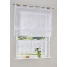 Raffrollo OTTO HOME, B:45cm H:140cm, wei&szlig;, Voile, Obermaterial: 100% Polyester, K&uuml;che, Raffrollos, "Idaho", Transparent, Voile, Polyester