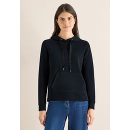 Cecil Damen Sweatshirt, schwarz, Gr. M, unifarben, Sweatware, Obermaterial: 46% Polyester, 46% Modal, 8% Elasthan. Futter Kapuze: 100% Baumwolle,