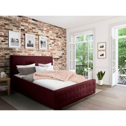 Home Affaire Polsterbett &raquo;Vaine&laquo; in 5 Breiten, auch in L&auml;nge 220 cm, incl. Roll-Lattenrost rot Samtoptik (100% Polyester) Liegefl&auml;che L&auml;nge B: 220cm x