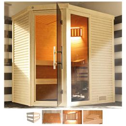 Weka Sauna &raquo;Cubilis&laquo; ohne Ofen, inkl. Aufbauservice beige ohne Ofen, (ohne Ofen)