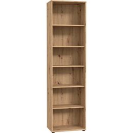 FORTE Regal &raquo;Tempra, Mehrzweckregal schmal, H&ouml;he 197,5 cm, 5 Ablageb&ouml;den&laquo; H&ouml;he ca. 197,5 cm braun Holzwerkstoff B/H/T: 54cm x 197,5cm x 34,8cm, 6 Stk.