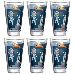 Leonardo Gl&auml;ser-Set &raquo;BAMBINI AVVENTURA Weltall&laquo; 300 ml, 6-teilig bunt Glas &Oslash; 8cm x 13cm, 300ml, 6 Stk.