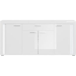 Home Affaire Sideboard &raquo;Viborg, Breite 182cm, inkl. vertikaler Frontbeleuchtung&laquo; 4 T&uuml;ren, 3 Einlegeb&ouml;den, 6 F&auml;cher, 1 Schubkasten, Anrichte, Schrank 