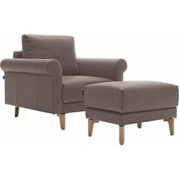 Creation BY ROLF BENZ Sessel &raquo;CR.450, Designsessel, Loungesessel&laquo; modern Landhaus, mit tollem Sitzkomfort, Breite 88 cm, Fu&szlig; Nussbaum beige NaturLEDER
