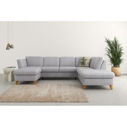 Home Affaire Wohnlandschaft &raquo;Trelleborg U-Form&laquo; Federkern-Polsterung, wahlweise mit Schlaffunktion und Stauraum silber 100% Polyester B/H/T: 307cm x 