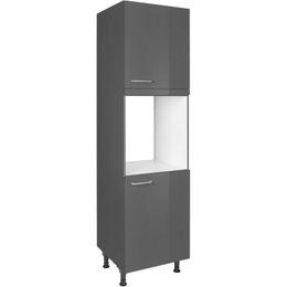 Nobilia Herdumbauschrank &raquo;"Flash", Ausrichtung w&auml;hlbar, mit zwei zus&auml;tzlichen T&uuml;ren,&laquo; vormontiert, Breite/H&ouml;he: 60/167,8 cm grau B/H/T: 60cm x 216,6cm