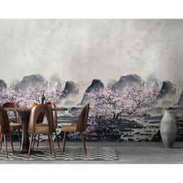 marburg Fototapete &raquo;Nanami&laquo; matt glatt moderne Tapete f&uuml;r Wohnzimmer Schlafzimmer K&uuml;che grau Vlies B/L: 2,12m x 3,4m, Rollen: 1