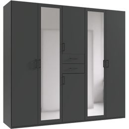 wimex Kleiderschrank &raquo;Diver Dreht&uuml;renschrank mit Spiegel, in der Breite: 225cm&laquo; Bestseller Schlafzimmerschrank wahlweise 3 Innenausstattungen schwarz B/H/T: