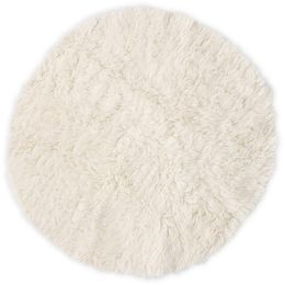 Theko Wollteppich &raquo;FLOKOS 1250&laquo; rund 40 mm H&ouml;he original griechischer Flokati, Hochflor, Uni-Farben, reine Wolle beige Wolle B : 200cm &Oslash; 200cm 1 Stk.,