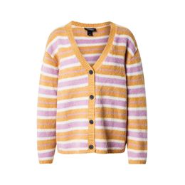 Monki Strickjacke Damen Gr&ouml;&szlig;e XL gelb / rosa / wei&szlig;