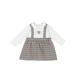Chicco Kleid M&auml;dchen Gr&ouml;&szlig;e 86 beige / grau / wei&szlig;
