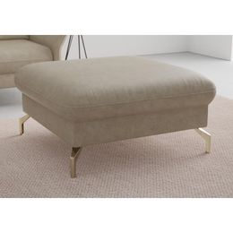 Sit & More sit&more Hocker &raquo;Fashion&laquo; inklusive Federkern, mit satinierten Nickelf&uuml;&szlig;en beige B/H/T: 89cm x 45cm x 89cm, Luxus-Microfasermit Pr&auml;gung,mit Federkern
