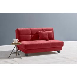 ell+ell ell + ell Schlafsofa &raquo;Tilda&laquo; Breite 145 cm, inkl. 2 Zierkissen rot 100% Polyester B/H/T: 145cm x 90cm x 100cm, Flachgewebe, Kaltschaum, ohne 