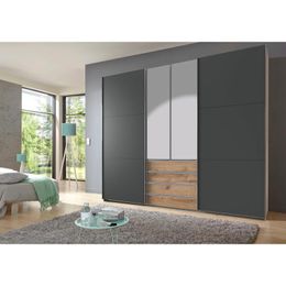 wimex Schwebet&uuml;renschrank &raquo;Magic by fresh to go&laquo; grau B/H/T: 300cm x 236cm x 65cm, Schubladen: 4 Stk. T&uuml;ren: 2 Stk. Griffleisten chromfarben