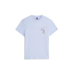 Tommy Jeans Shirt male size XS Chamois / Light blue / Plum / Black