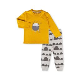 Sigikid Pyjama Nachtw&auml;sche in gelb/grau | Gr.: 86