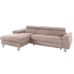 COTTA Ecksofa &raquo;Komaris L-Form, B: 244 cm&laquo; mit Kopfteilverstellung, optional Schlaffunktion, Bettkasten & Licht Microfaser PRIMABELLE (100% Polyester);