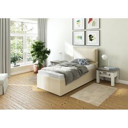 Maintal Polsterbett &raquo;Lyara&laquo; wahlweise ohne Matratze oder mit 3 Matratzenarten zur Auswahl beige Struktur fein (100% Polyester) Liegefl&auml;che L&auml;nge B: 200cm x 