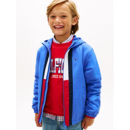 Tommy Hilfiger Jungen Outdoorjacke "COLOURBLOCK FLAG JACKET", blau, Gr. 14, mehrfarbig, Web, Obermaterial: 100% Nylon, Jacken, Kinder bis 16 Jahre