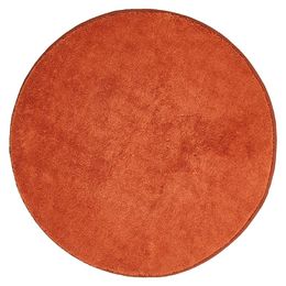 ANDIAMO Teppich &raquo;Arezzo&laquo; rund 16 mm H&ouml;he Uni Farben, weicher Flor, waschbar, ideal im Wohnzimmer & Schlafzimmer orange Polyester &Oslash; 67cm 1 Stk., 16mm, &Oslash; 67cm