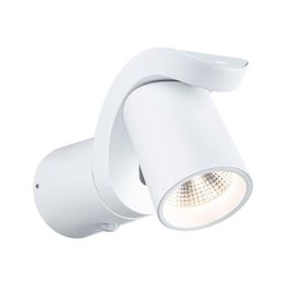 Paulmann LED Au&szlig;en-Wandleuchte &raquo;Cuff IP44 76x217mm 3000K 10W 700lm 230V 70&deg; Aluminium&laquo; 1 Stk. Warmwei&szlig; Bewegungsmelder wei&szlig; 1, H: 11,6cm, 1 Stk.