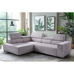 exxpo - sofa fashion Ecksofa &raquo;VITTORIO mit Komfortfunktionen, bequem und modern, Cord, L-Form&laquo; inkl. Kopfteil- und Sitztiefenverstellung, wahlweise 