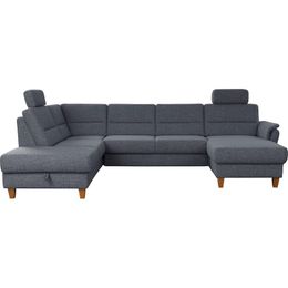 Home Affaire Wohnlandschaft &raquo;Palmera U-Form, B: 308 cm&laquo; optional Schlaffunktion & Bettkasten, Federkern grau 100% Polyester;Struktur (100% Polyester);