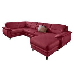 Sit & More sit&more Wohnlandschaft &raquo;Mailand U-Form, B: 312 cm&laquo; optional Schlaffunktion rot NaturLEDER (echtes Rindleder)/Korpus passendes Kunstleder Softlux ;