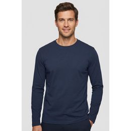 BOSS Orange Herren Langarmshirt "TChark", blau, Gr. XXXL, Web, Obermaterial: 96% Baumwolle, 4% Elasthan, Shirts, Rundhalsausschnitt, Regular Fit, mit