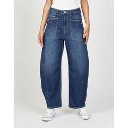 Gang Damen Tapered-fit-Jeans "94ODINA", blau, Gr. 27, unifarben, Denim/Jeans, 98% Baumwolle, 2% Elasthan, Jeans, mit Abn&auml;her vom Knie bis zum Saum