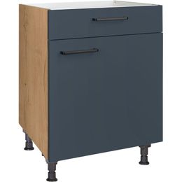 Nobilia Kochfeldumbauschrank &raquo;"Easytouch", mit Schukasten und T&uuml;r, Ausrichtung w&auml;hlbar&laquo; vormontiert, Breite 60 cm blau B/H/T: 60cm x 87cm x 58,3cm, 