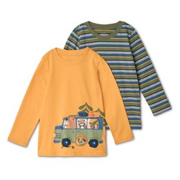 Tchibo - 2 Kinder-Langarmshirts - Jungen - Gr. 110/116 - senfgelb